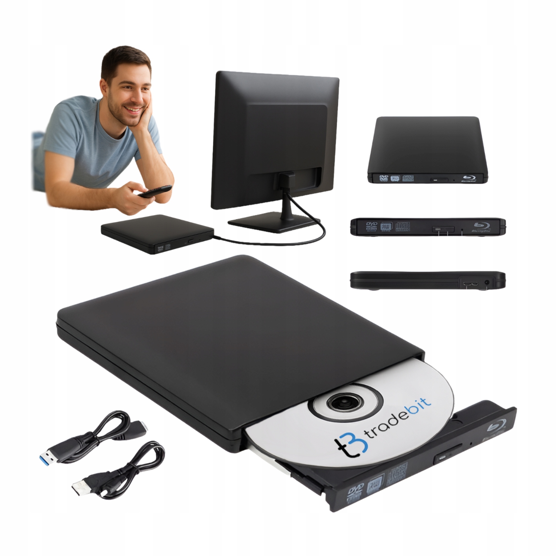 Napęd Blu-ray zewnętrzna Tradebit Blu-Ray DVD - Sklep, Opinie, Cena w Allegro