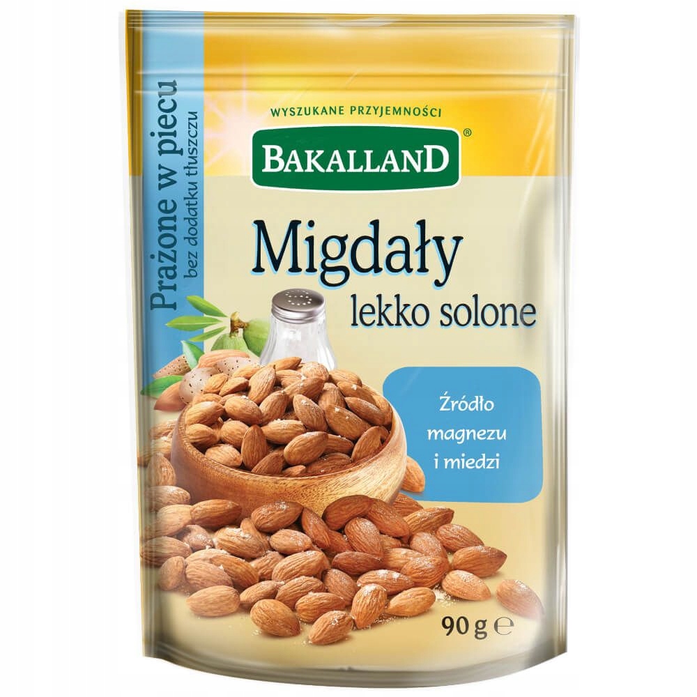 BAKALLAND MIGDAŁY LEKKO SOLONE ŁUSKANE PRAŻONE 90G (5900749000703 ...