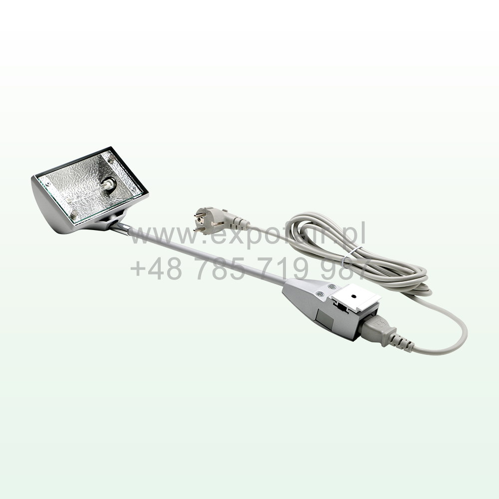 Halogeny targowe Lampa targowa barwa ciepła 150 W na wysięgniku srebrny ...