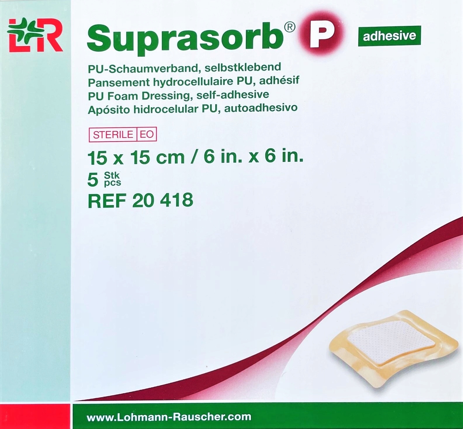 Opatrunek piankowy Lohmann & Rauscher Suprasorb 15x15 cm (4021447204185 ...
