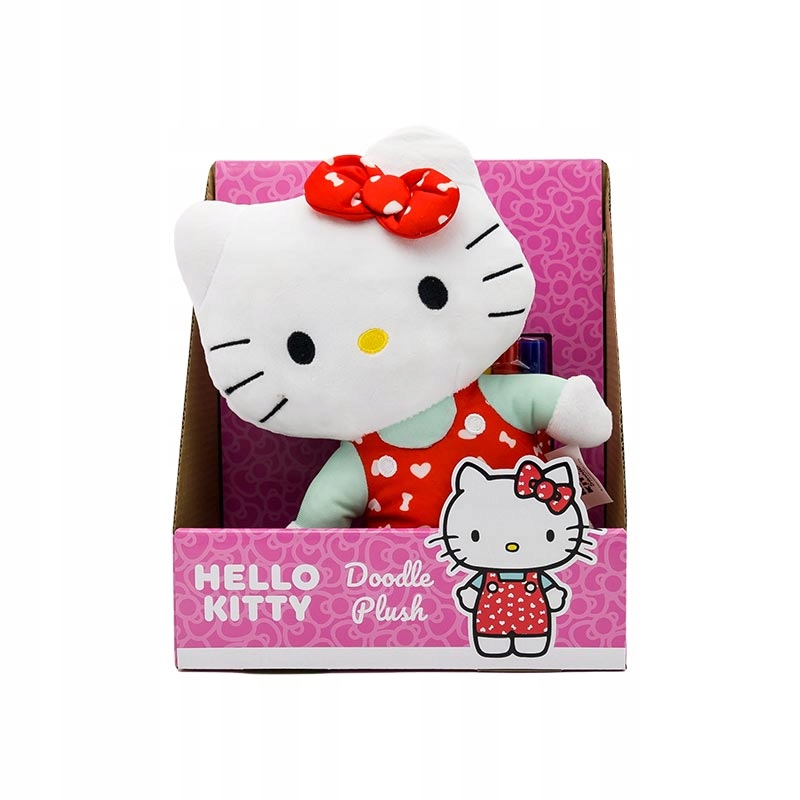 Hello Kitty Maskotka czerwona 25 cm do malowania MARKERY ZMYWALNE W ...