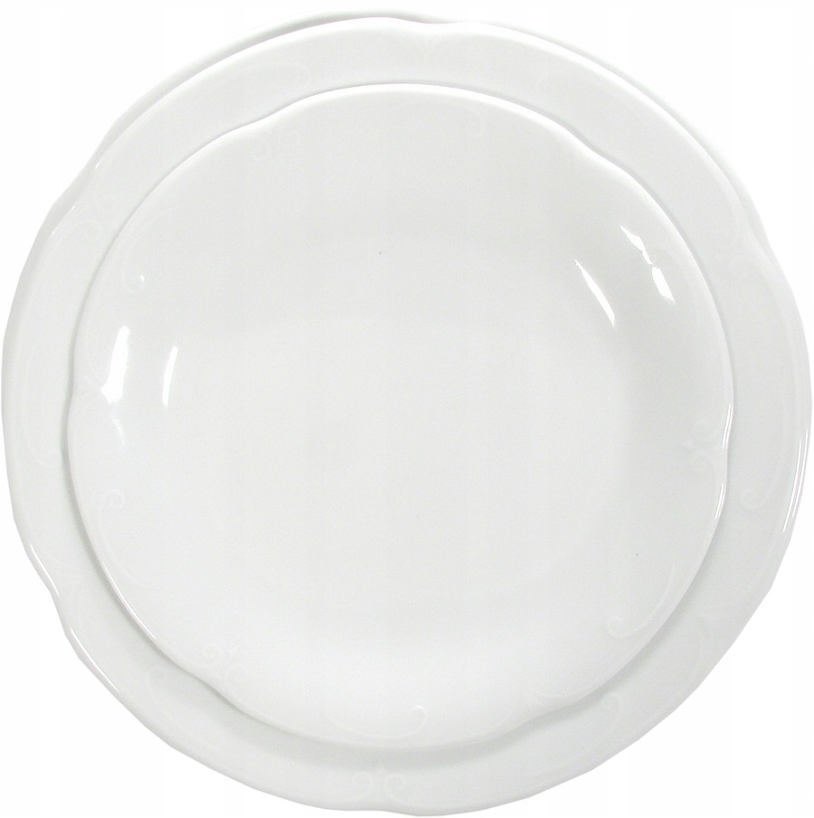 TALERZE OBIADOWE BIAŁE KOMPLET 6/18el ZESTAW PORCELANY KAMELIA CHODZIEŻ ...