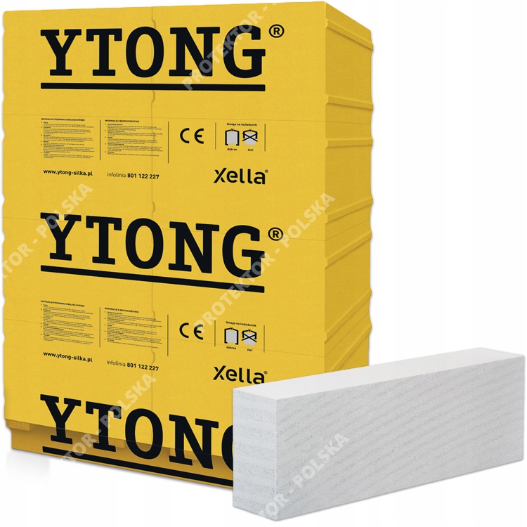 YTONG PP4/0,6 75X199X599mm - XELLA SUPOREX BLOCZEK • Cena, Opinie • Cegły 14103460460 • Allegro