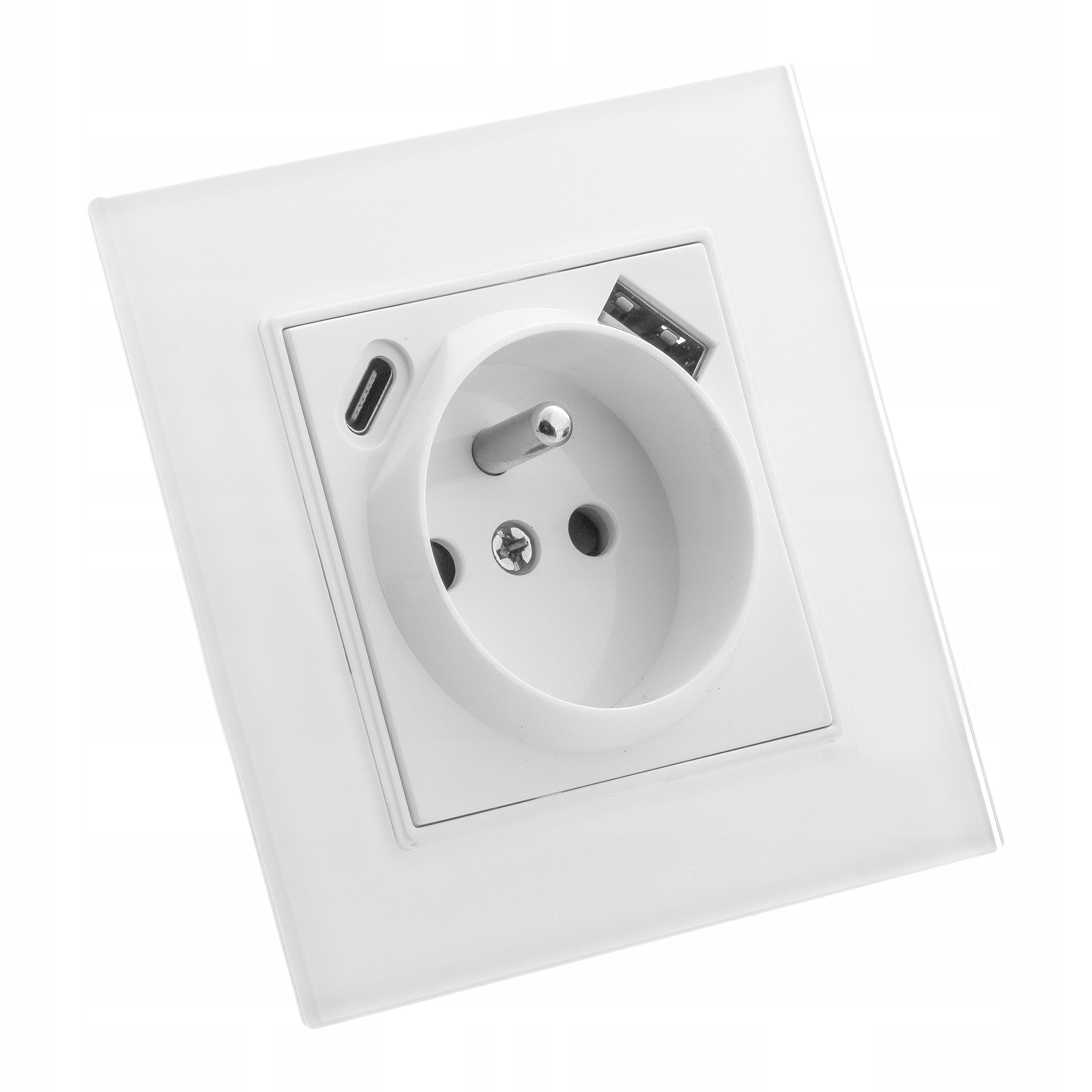 Zásuvka jednonásobná ŠKOLNÍ 230V KONTAKT s BOLCEM uzemnění + USB C za ...