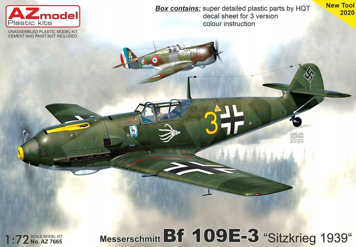AZ Model AZ7665 1/72 Messerschmitt Bf 109E-3 Sitzkrieg 1939 • Cena, Opinie • Lotnictwo ...