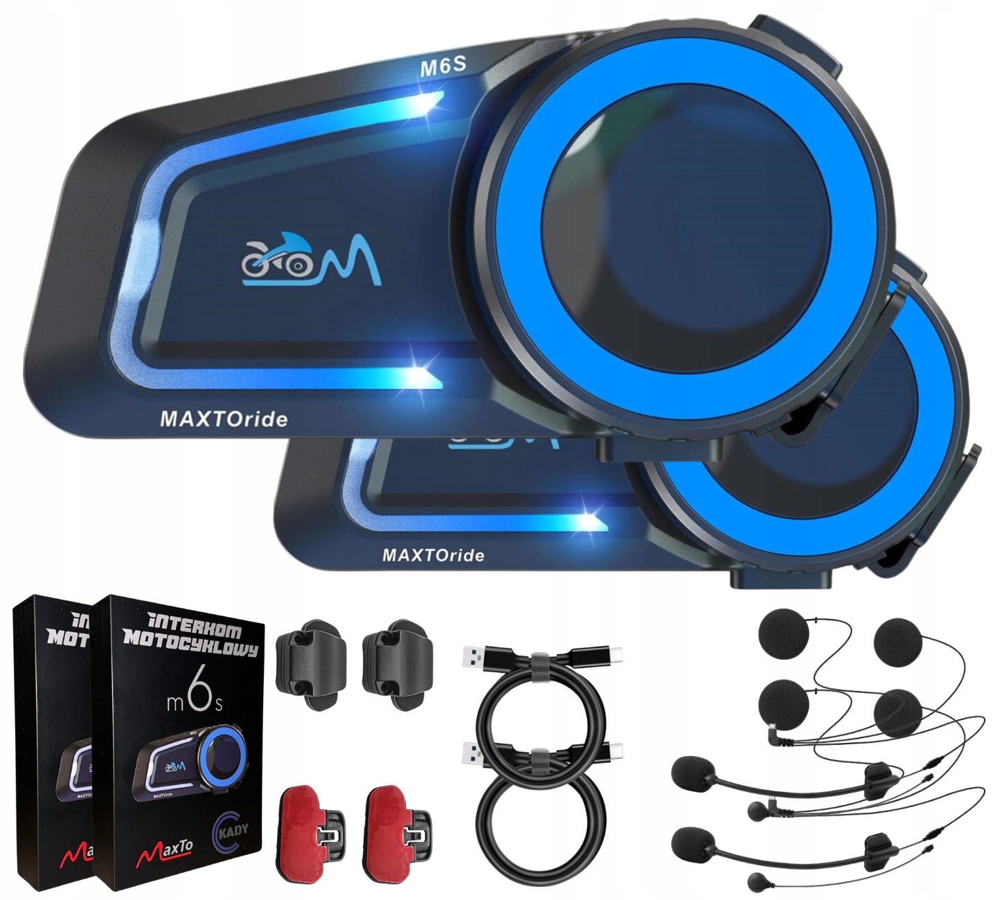 Interkom motocyklowy MaxTo M6S Mesh System do 8 moto Polski Lektor 5903815419997 za 761.25PLN z ...