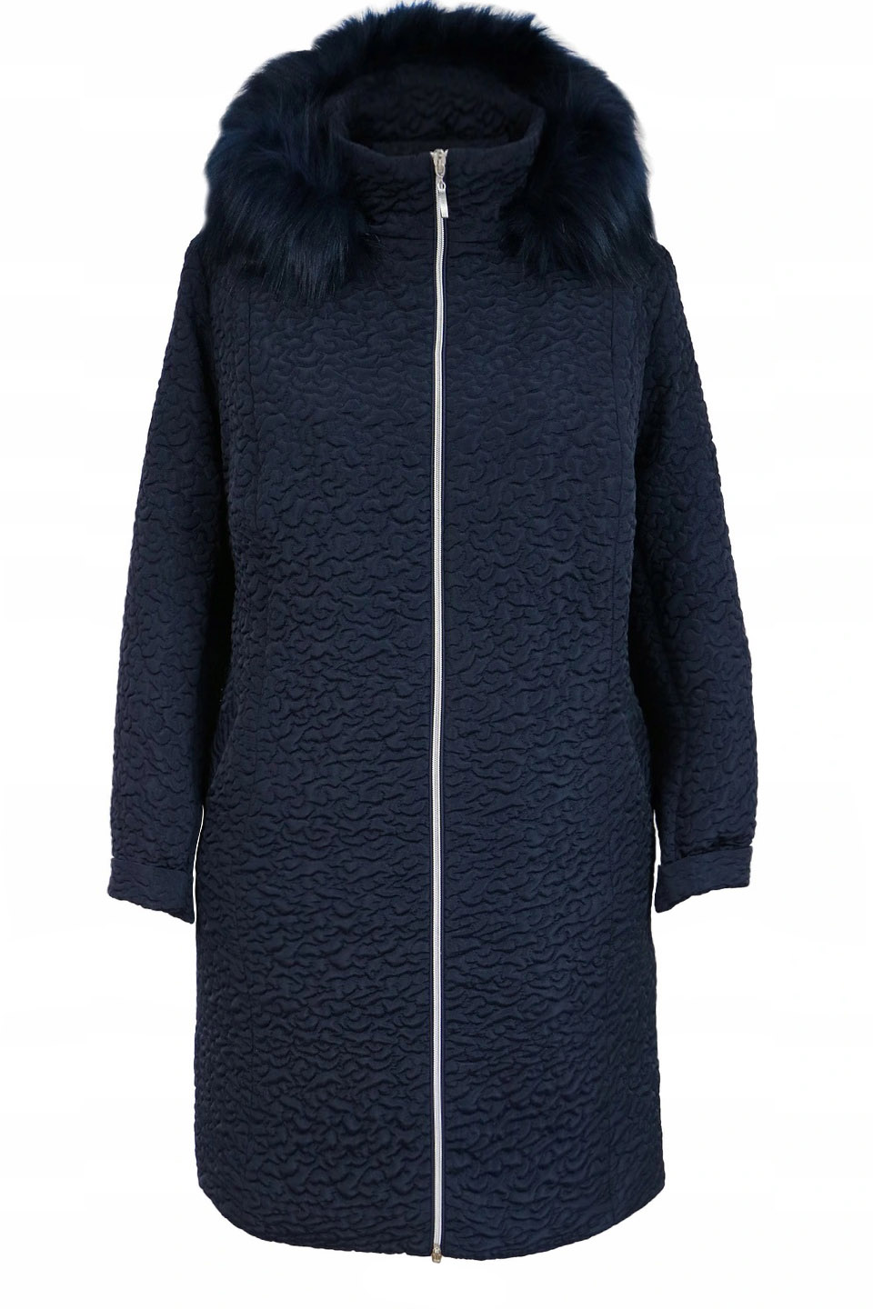 KURTKA PŁASZCZ pikowany z kapturem 64 a'la karakuły b.duża 17047037248 ...