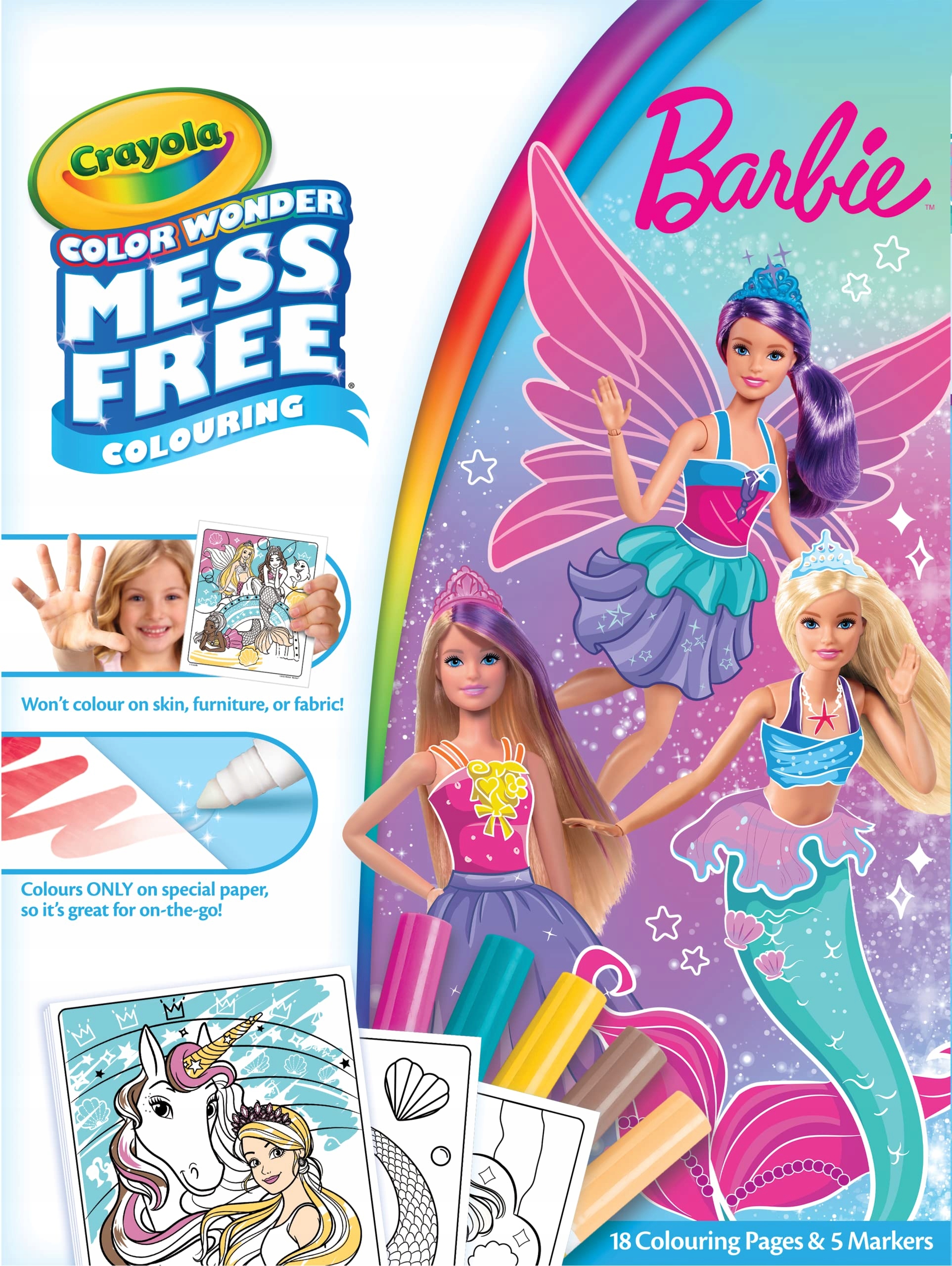 CRAYOLA Color Wonder - Barbie | Mess-Free Colourin • Cena, Opinie - Allegro