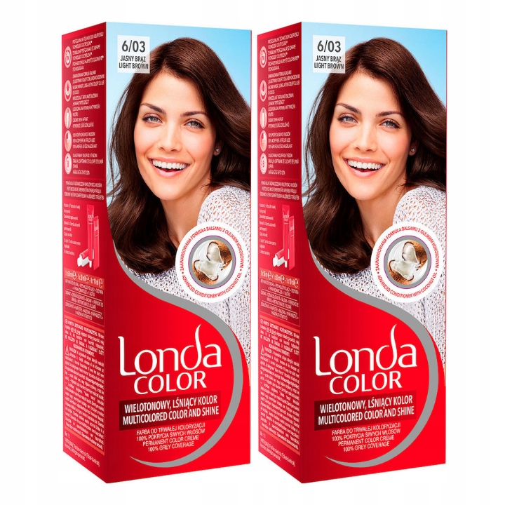 Londa Color Farba do Włosów Jasny Brąz 6/03 x2 (55907486763354) • Cena ...