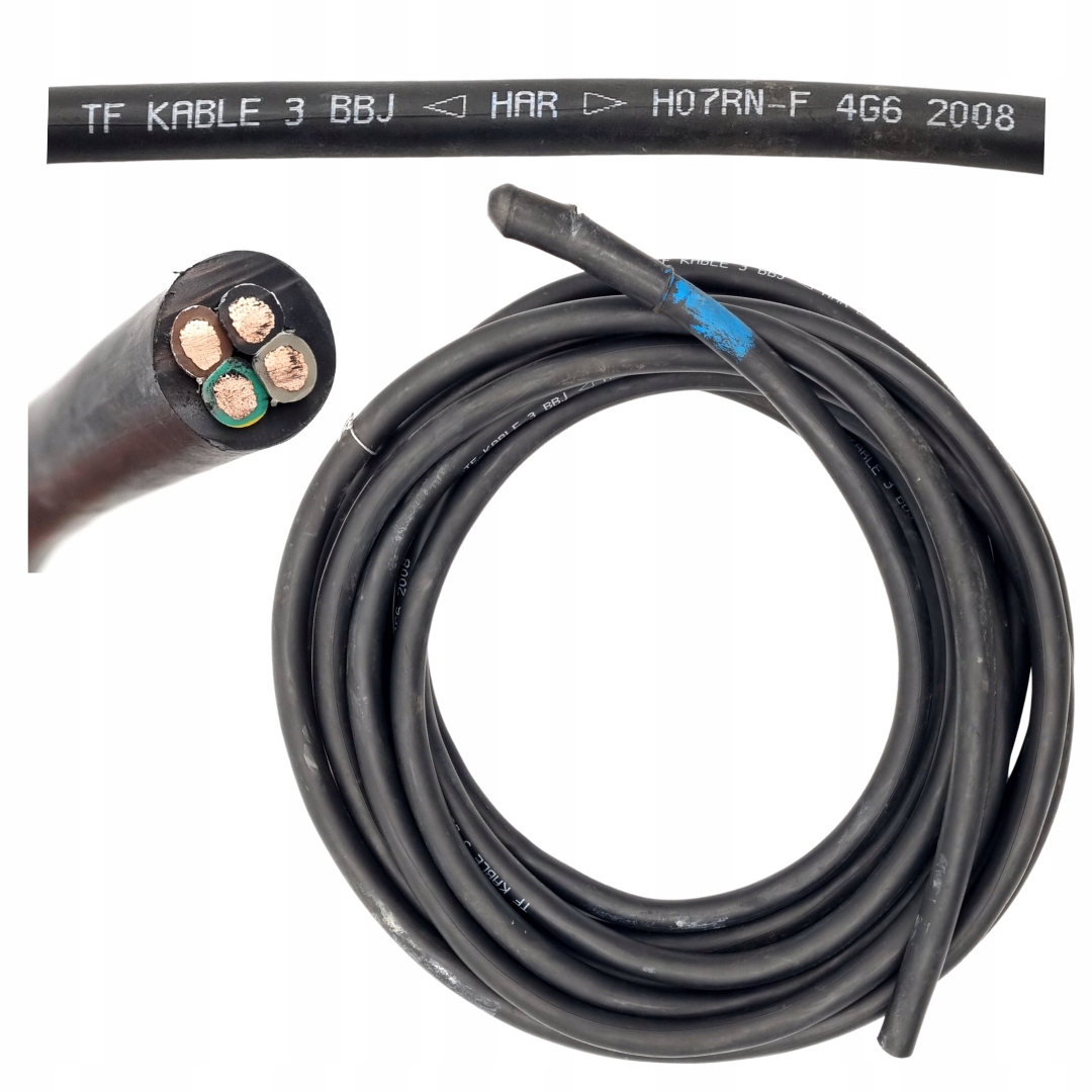 Przewód Gumowy TF KABLE 3 BBJ H07RN-F 4G6 8,6m (H07RN-F 4G6) • Cena ...