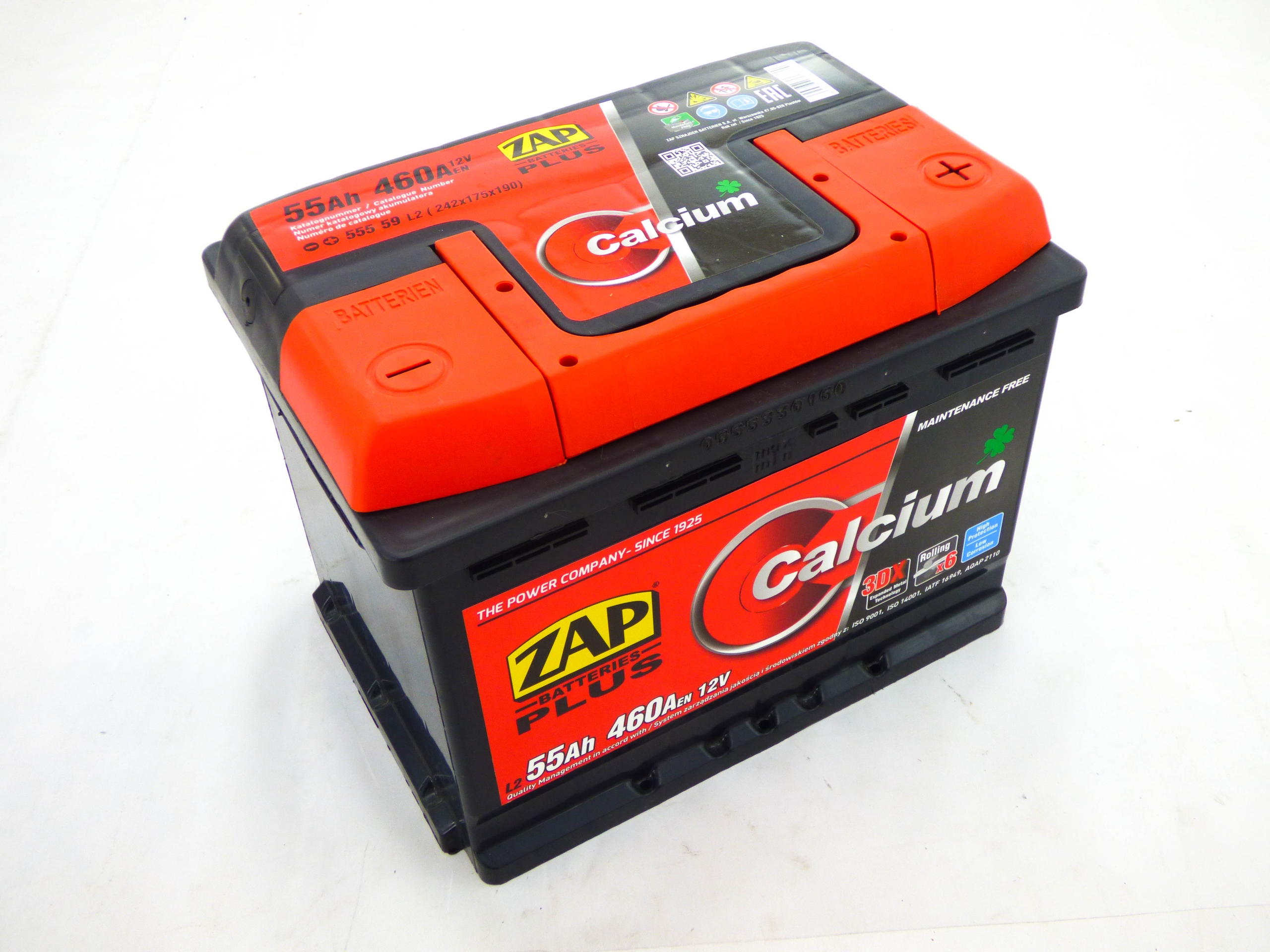 Akumulator 12V 55Ah 460A P+ ZAP Piastów 55565 5903665001540 za 299 ...