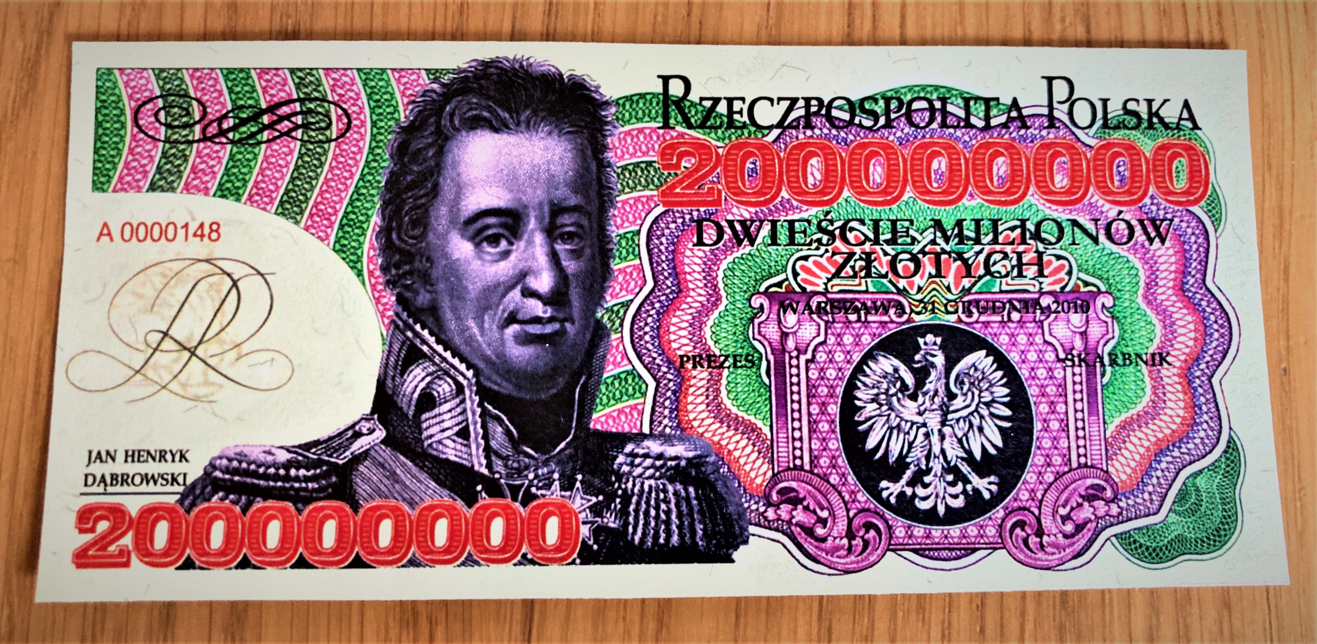 Banknot 2000000000 zł Jan Henryk Dąbrowski 10721517444 - Allegro.pl