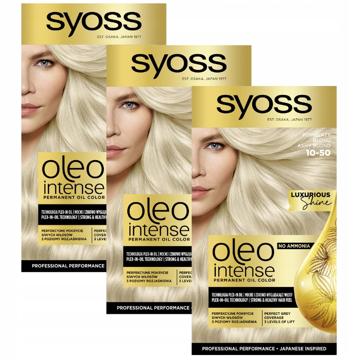 Syoss Oleo Intense Farba do Włosów 10-50 Popielaty Blond x 3 (3838824385532) • Cena, Opinie ...