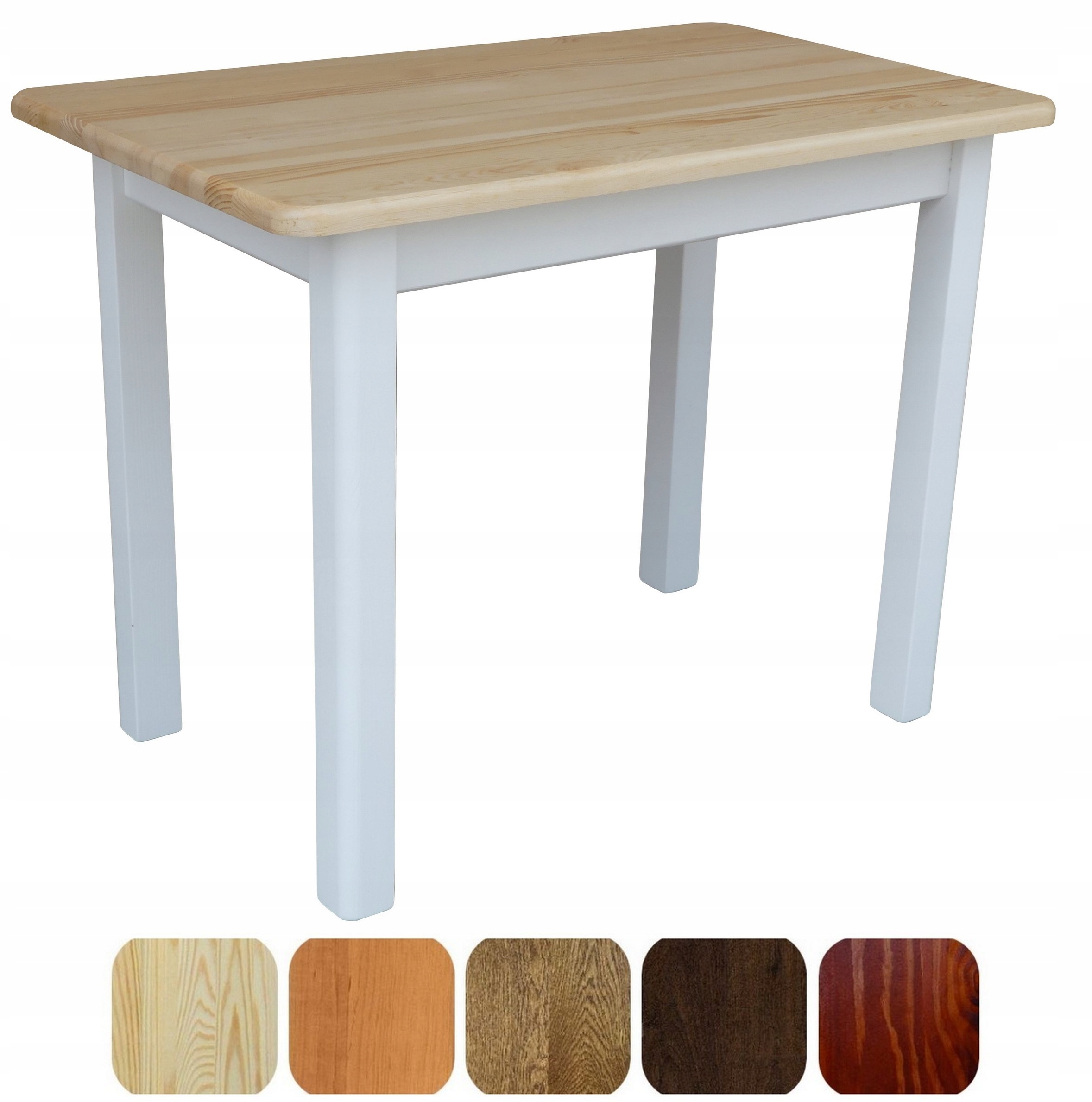 STÓŁ DREWNIANY 100x60 STOLIK KUCHENNY DWA KOLORY DO WYBORU BIAŁY ...