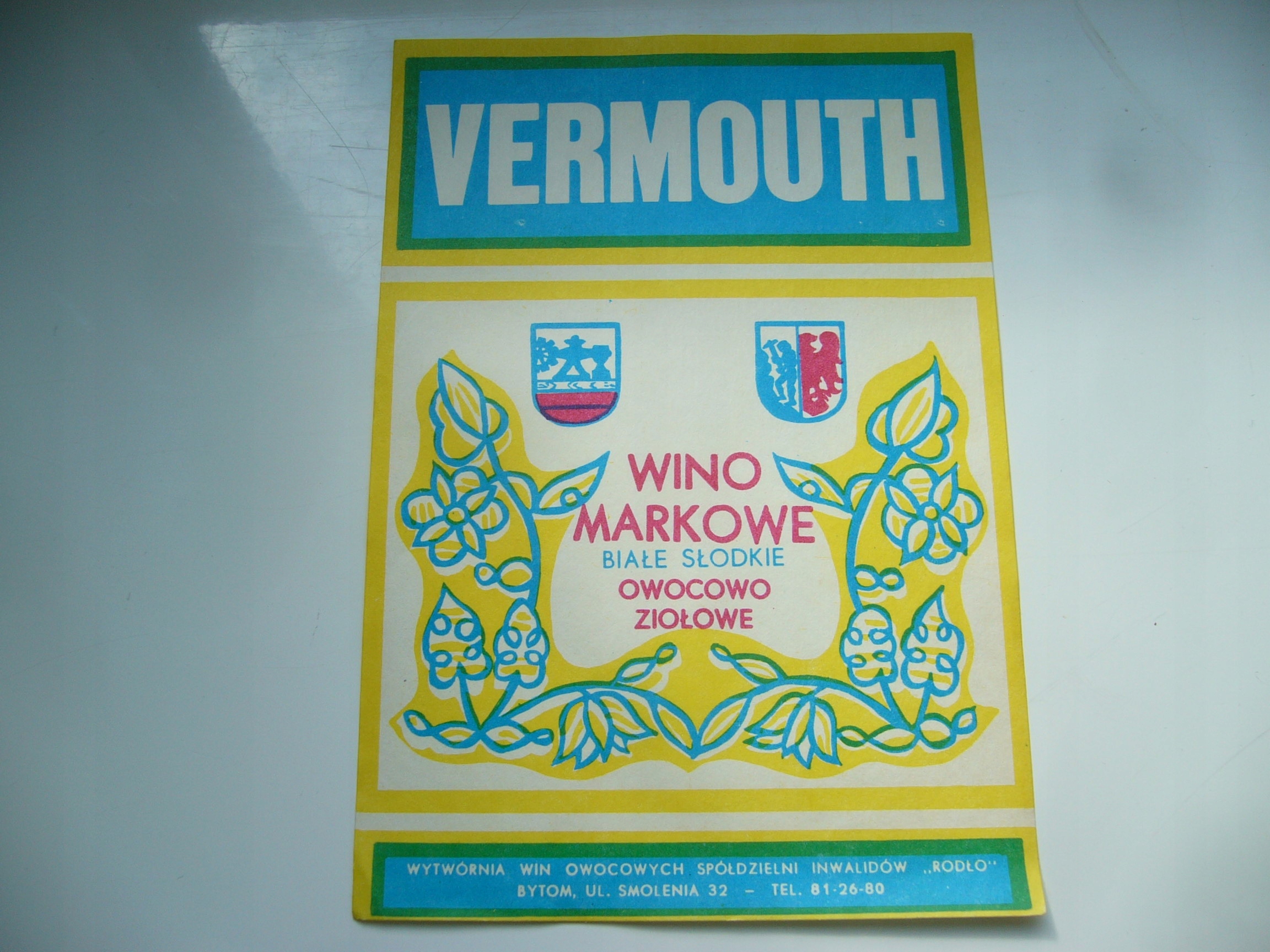 PRL STARA ETYKIETA Z KOLEKCJI WINO VERMOUTH BYTOM • Cena, Opinie • Opakowania 17857662479 • Allegro