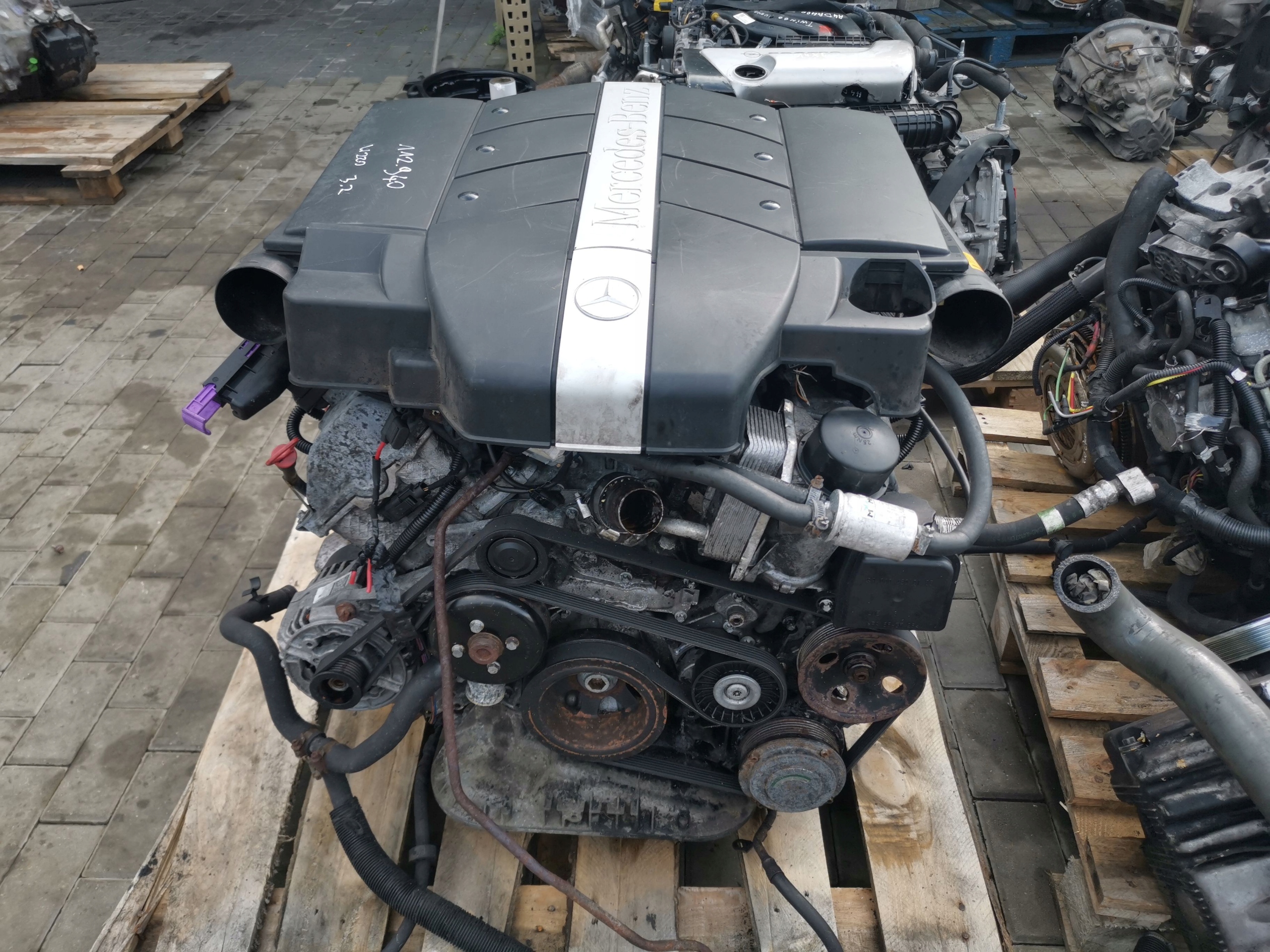 SILNIK KOMPLETNY MERCEDES S W220 3.2 V6 112.940 za 2499.00PLN z Mrozy ...