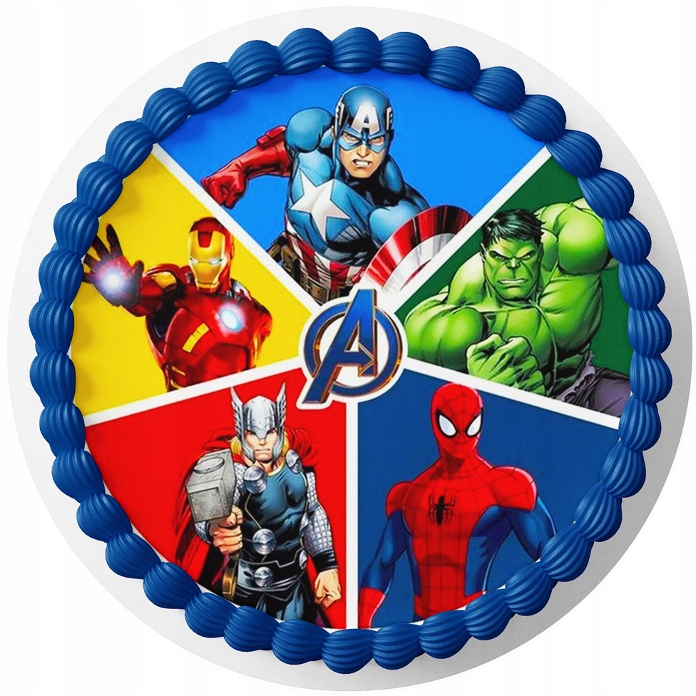 Opłatek na tort AVENGERS Marvel urodziny napis GRATIS • Cena, Opinie ...