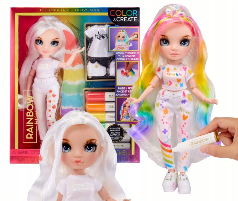 RAINBOW HIGH Color & Create BLUE EYES MGA panenka za 946 Kč - Allegro