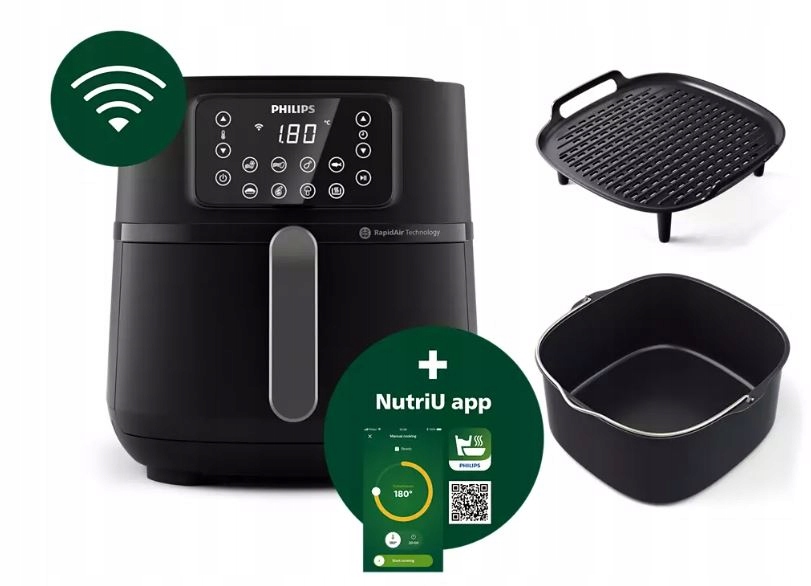 FRYTKOWNICA BEZTŁUSZCZOWA AIRFRYER PHILIPS OVI XXL 2000W Wi-Fi RUSZT ...