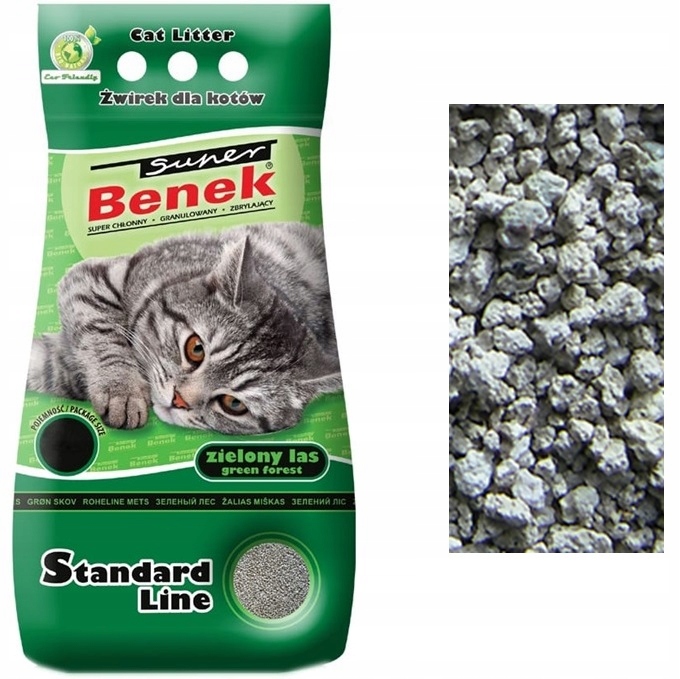 Super Benek ZIELONY LAS 10L Żwirek dla kota (5905215144684) • Cena ...