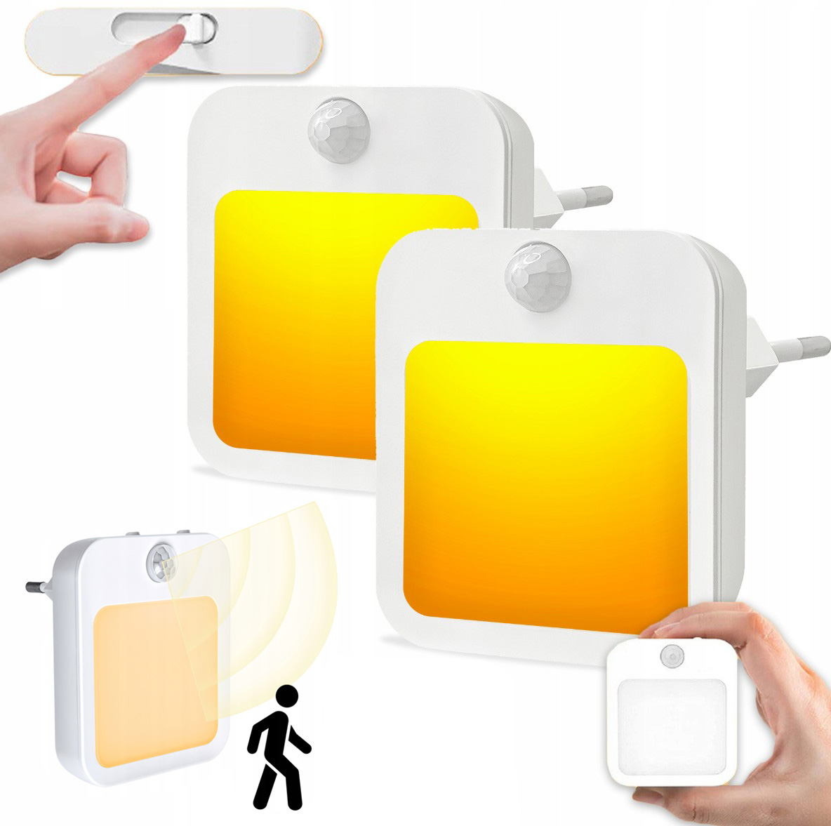 Lampka nocna do kontaktu z czujnikiem ruchu zmierzchu LAMPA DO SYPIALNI LED (5907419475526 ...