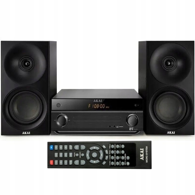 MICRO WIEŻA BLUETOOTH AUDIO HI-FI 40W USB CD RADIO FM AKAI AM-301BK ...