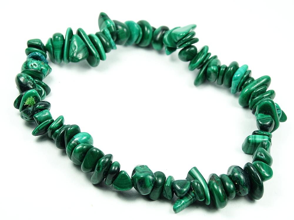 MALACHIT - BRANSOLETKA - KAMIEŃ NATURALNY - SIECZKA - CZIPS 14001173974 ...