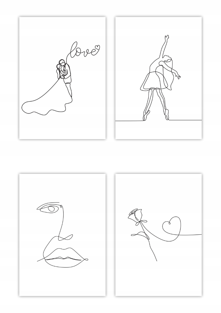 Plakat Obrazek JEDNA LINIA a4 bez ramy 21 x 29,7 cm • Cena, Opinie ...