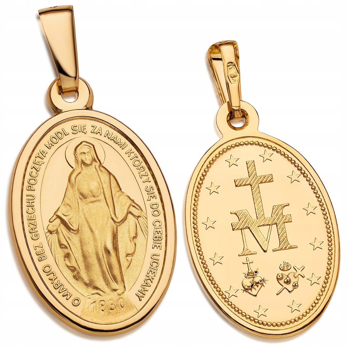 CUDOWNY POLSKI MEDALIK ZŁOTY MATKA BOSKA 585 24H 12445839457 - Allegro.pl