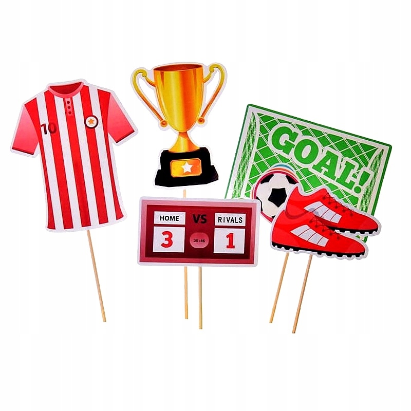 Topper Toppery na Tort Piłka Nożna Goal 5 szt • Cena, Opinie ...