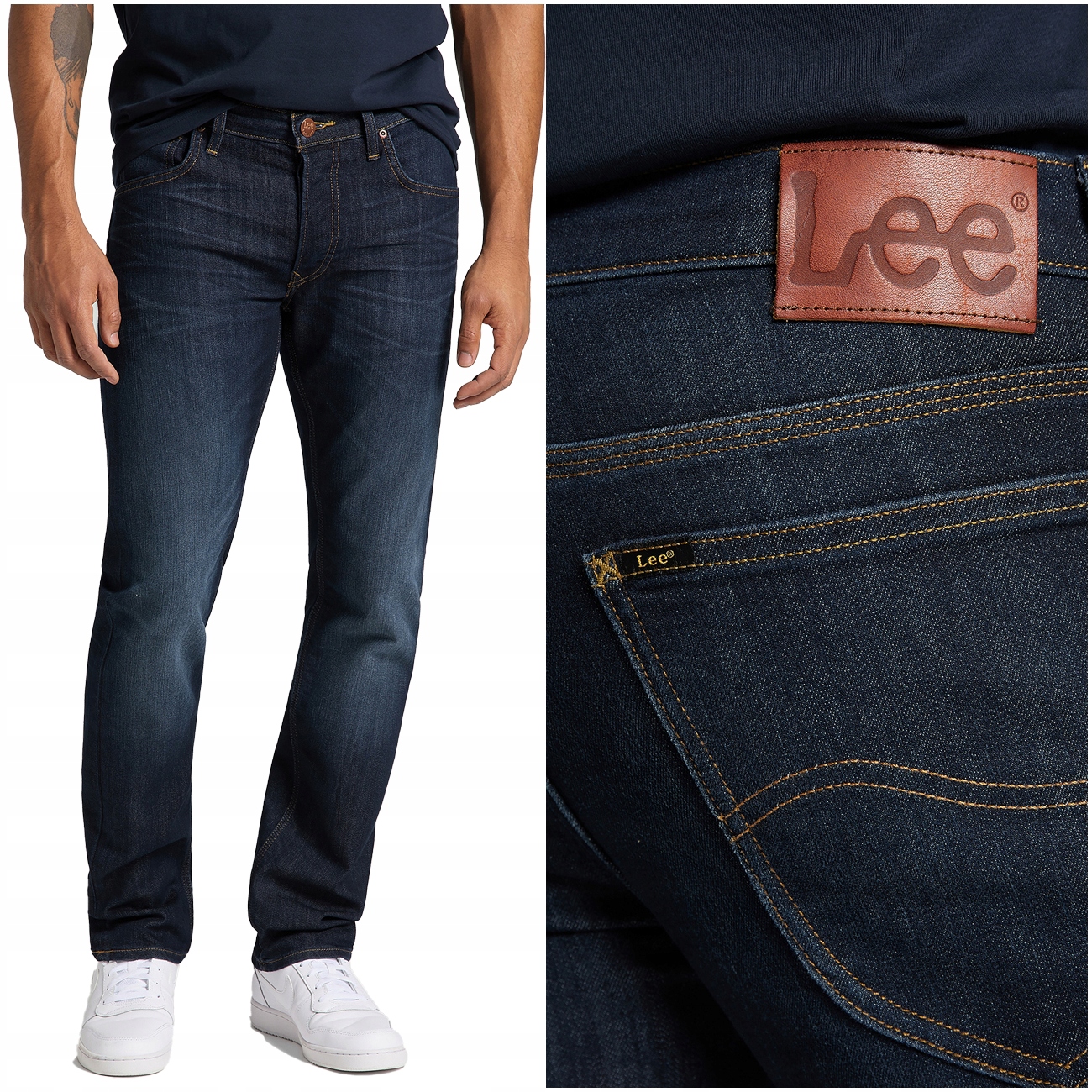 Męskie spodnie jeansowe proste Lee DAREN BUTTON FLY 33/34 ...