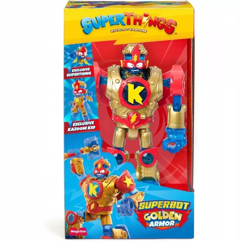SUPERTHINGS GOLDEN ARMOR ROBOT SUPERBOT KAZOOM POWER Z 2 FIGURKAMI ...