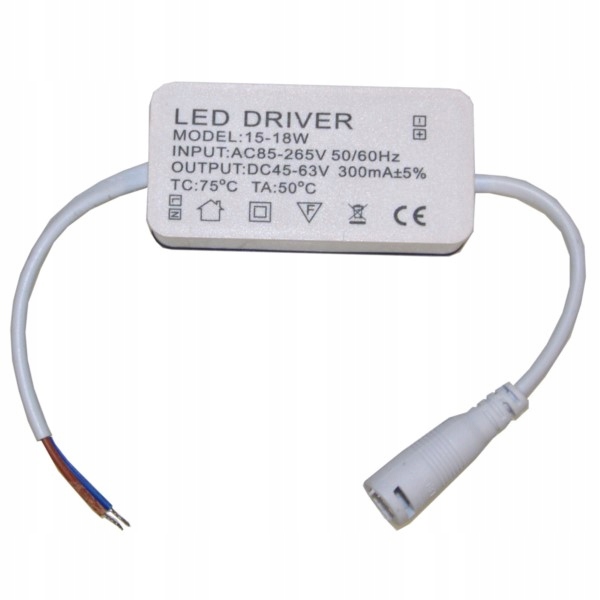 Zasilacz prądowy LED DRIVER CC Clark 15-18W 300mA 45-63V - Sklep ...