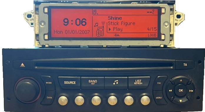 RADIO FABRYCZNE RD45 PEUGEOT CITROEN KODOWANIE VIN N3 N1 BT USB AUX MP3 ...