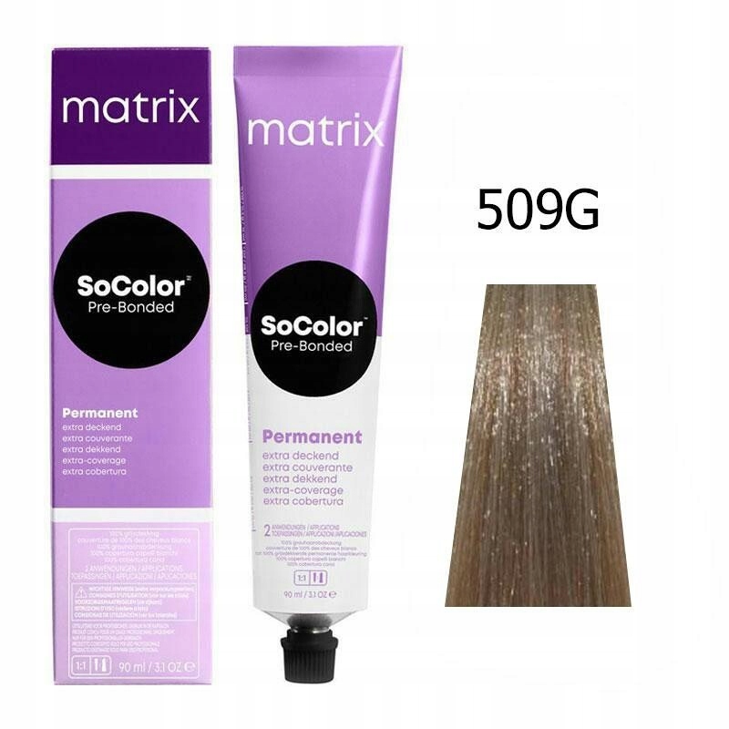 MATRIX SOCOLOR PRE-BONDED PERMANEN EXTRA COVERAGE FARBA DO WŁOSÓW 509G ...