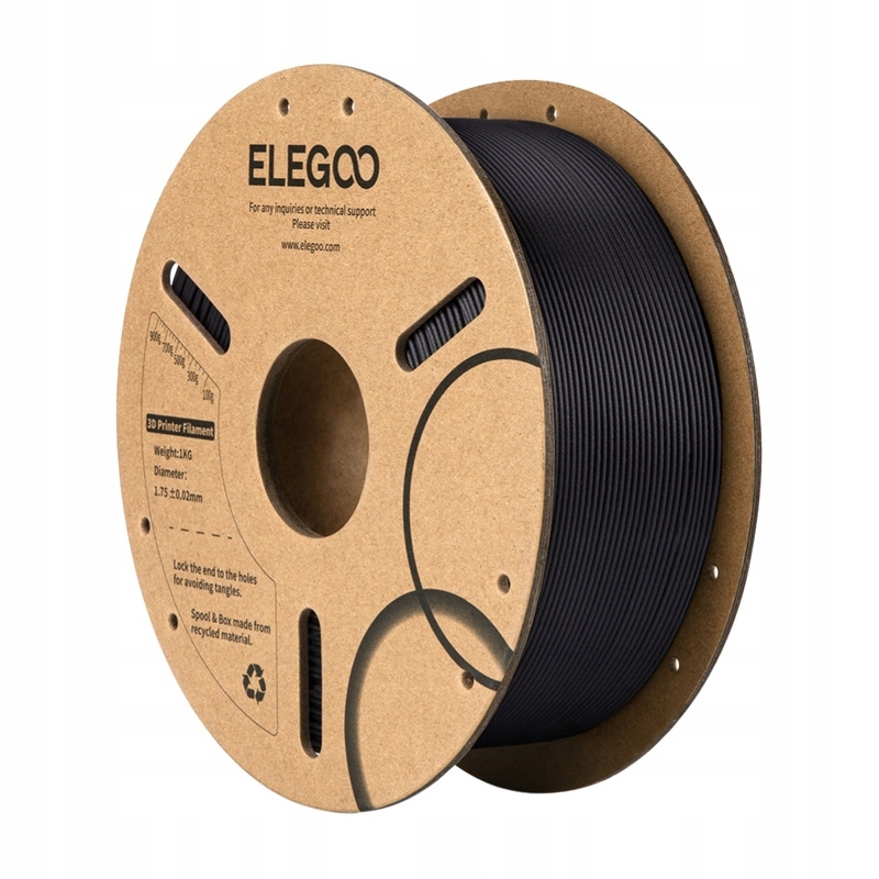 ELEGOO PLA-CF Filament 3D FDM Nyomtatóhoz, 1,75mm, 1kg, Fekete ...