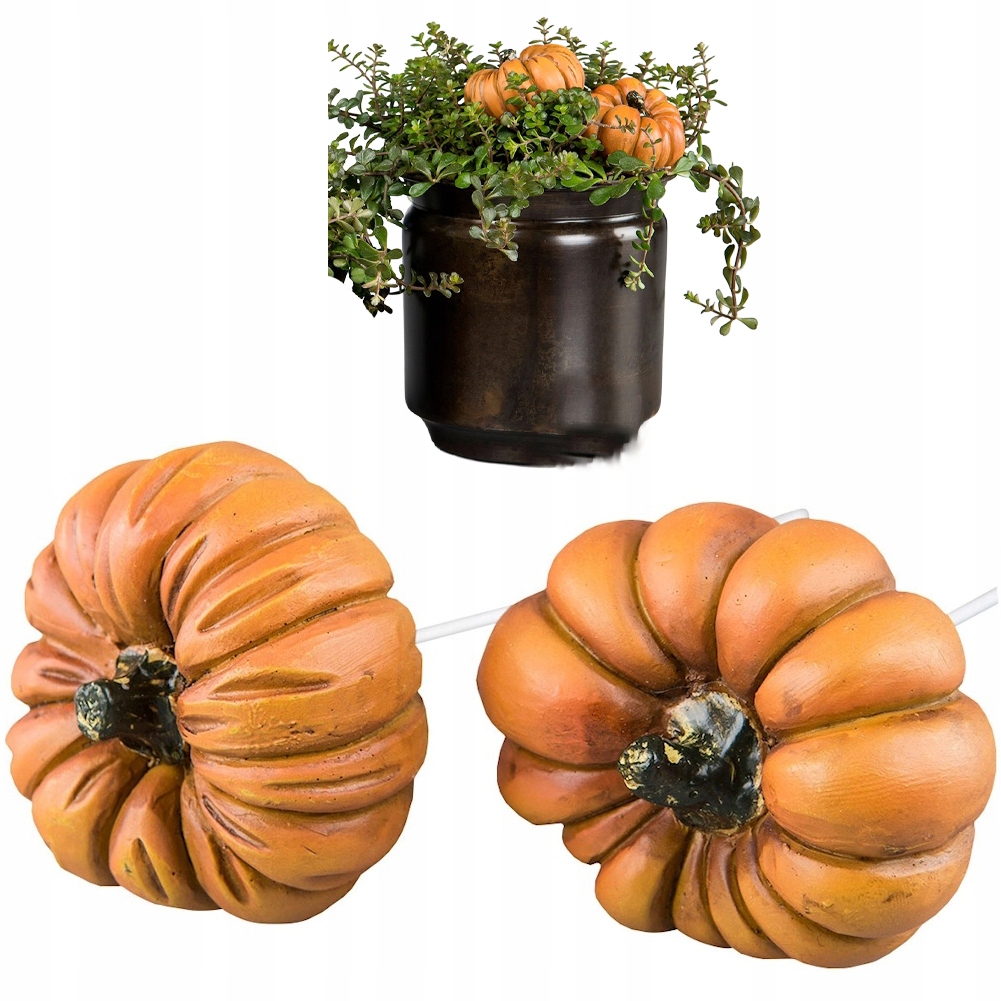 DEKORÁCIÓ CSERÉPBE HALLOWEEN TÖK ŐSZ 2 db-os őszi leszúrható dísz, • Ár ...