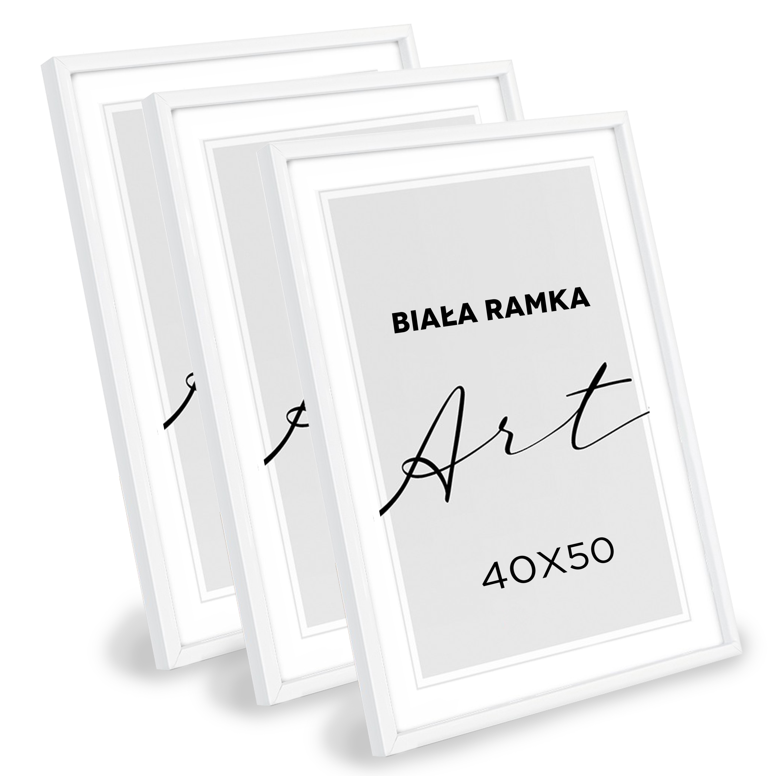 Zestaw 3 Ramek na zdjęcia 40x50 Białe plexi Foto • Cena, Opinie • Ramki ...