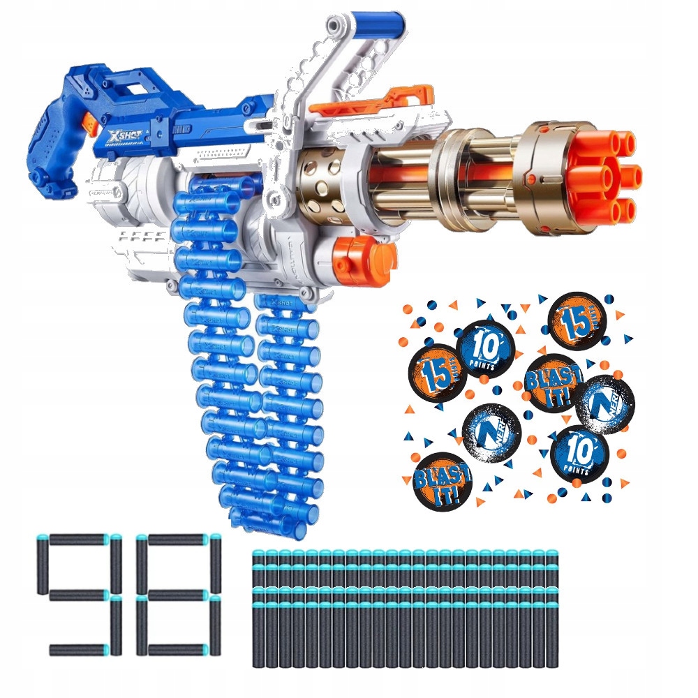 KARABIN X-SHOT MINIGUN OMEGA ROYALE + 30 STRZAŁEK NERF (5906088200422 ...