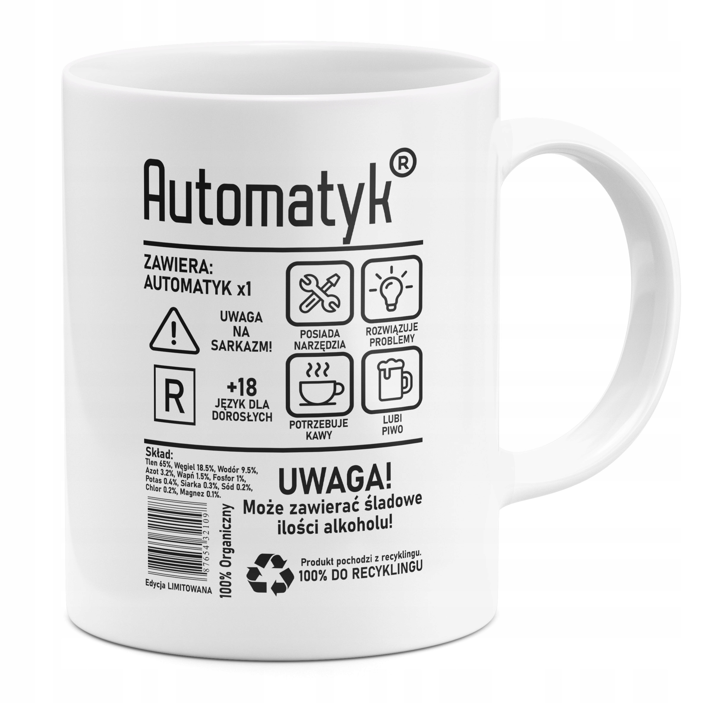 Kubek Dla Automatyka Prezent Etykieta Automatyk (Kubek Z Nadrukiem 330 ml Prezent) • Cena ...