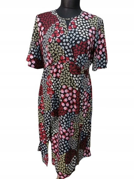 Simply be sukienka midi czarna kwiaty cienka 48 • Cena, Opinie ...