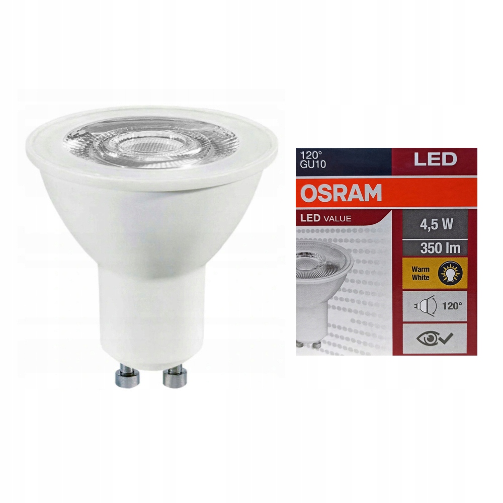 Żarówka LED GU10 4,5W 2700K 120ST 350lm OSRAM ORYGINAŁ (4058075198678) • Cena, Opinie • Źródła ...