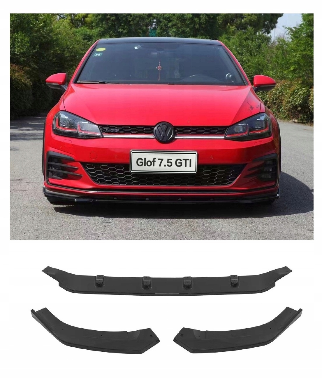 SPLITTER DOKŁADKA SPOILER VW GOLF MK 7.5 GTI MAX SPOJLER PRZÓD SPLITER ...