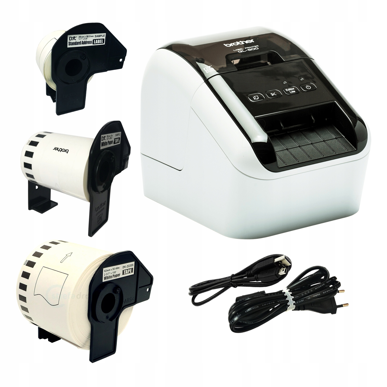 Drukarka etykiet Brother QL-800 dwa kolory + 3 taśmy DK QL800 - Sklep, Opinie, Cena w Allegro