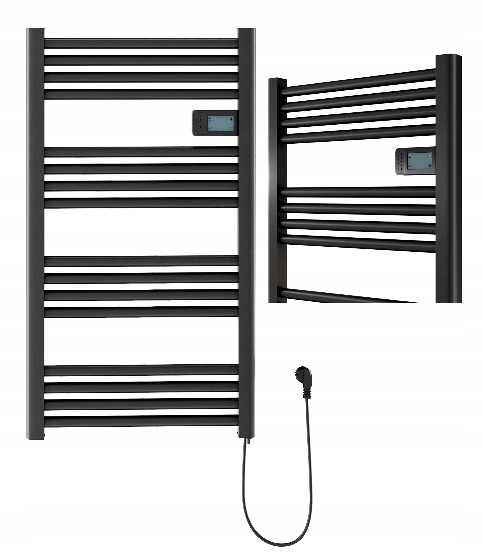 GRZEJNIK DO ŁAZIENKI ELEKTRYCZNY CZARNY 500W KALORYFER PROGRAMATOR ...