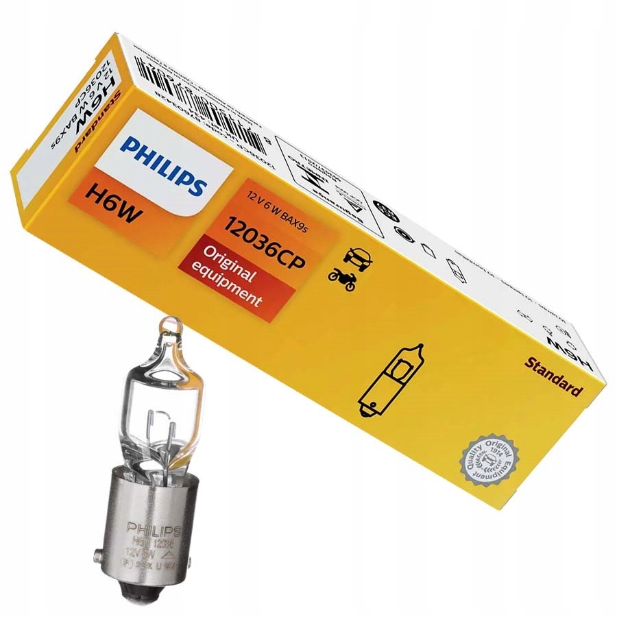 PHILIPS Żarówka H6W BAX9s 12V 6W 8711500876034 za 30.00PLN z Katowice ...