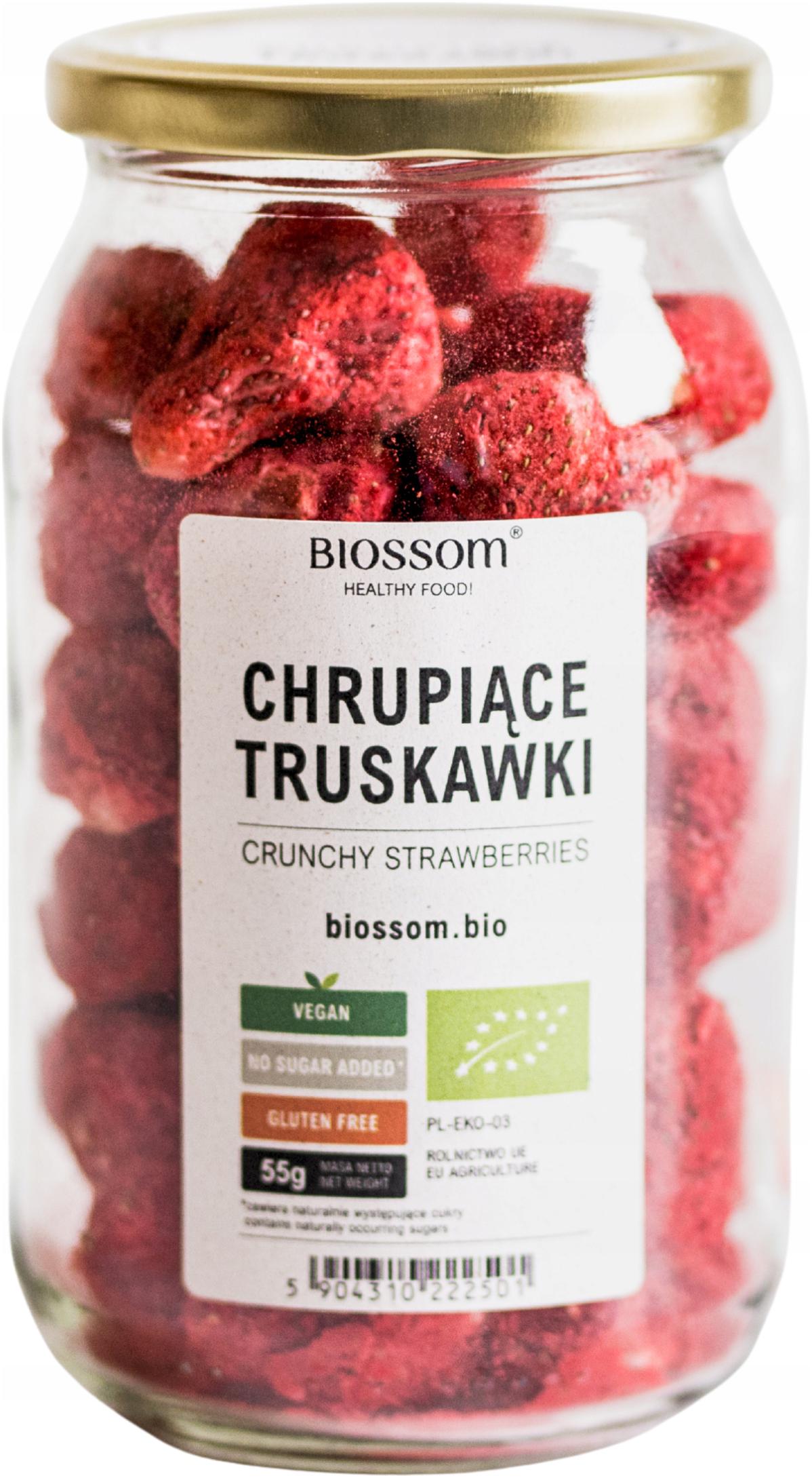 BIO TRUSKAWKA LIOFILIZOWANA 55 G CHRUPIĄCE OWOCE CAŁE LIOFILIZOWANE ...