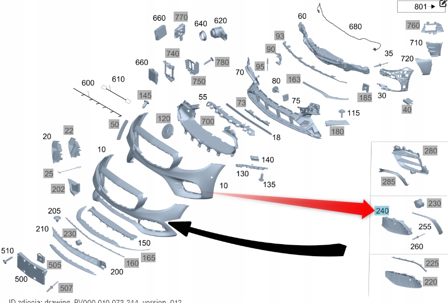 KRATKA ZDERZAKA L MERCEDES E W213 POLIFT AMG za 317.50PLN z Poznań ...