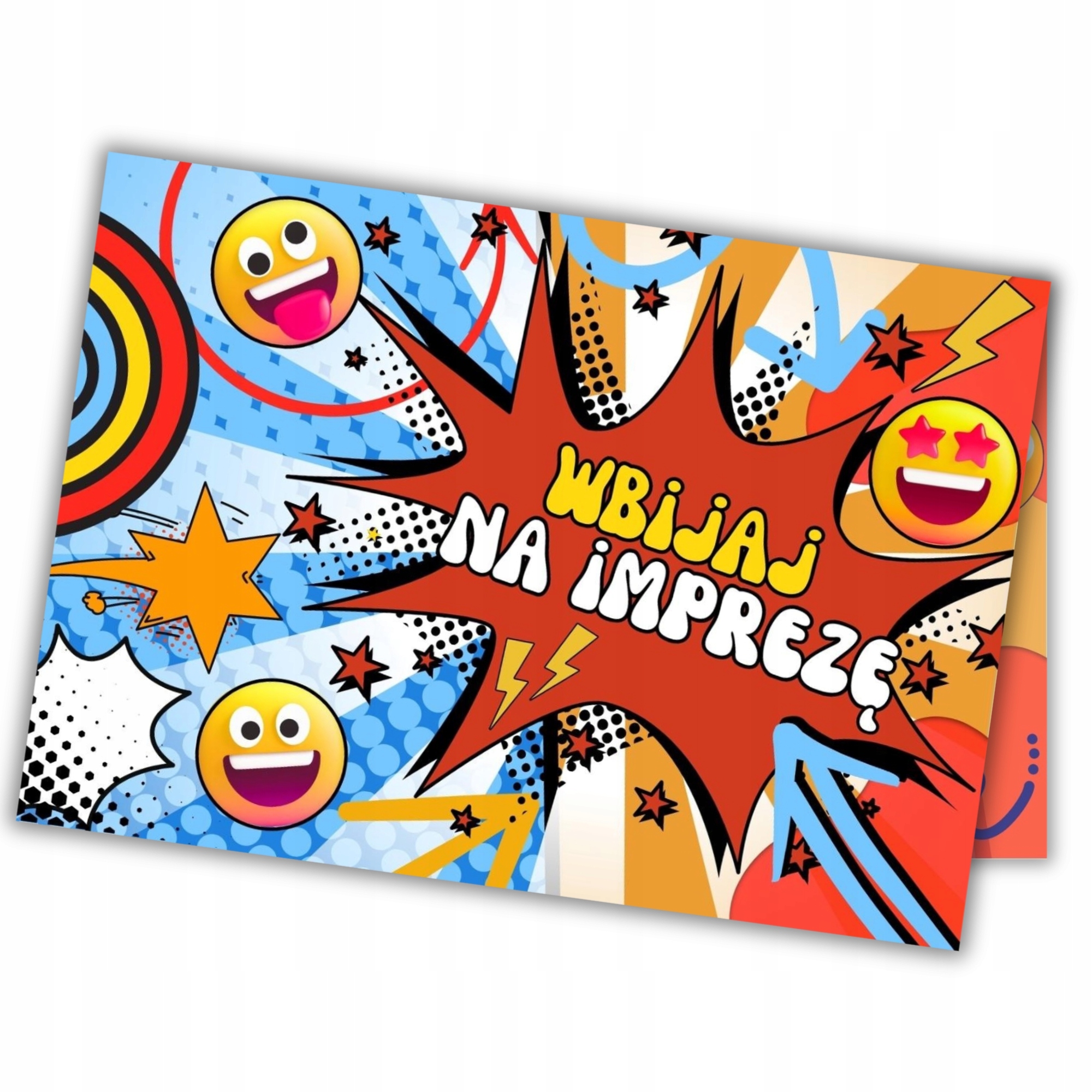 Zaproszenia urodzinowe dla dzieci WBIJAJ NA IMPREZĘ emotki kolorowe ... Zaproszenia urodzinowe dla dzieci WBIJAJ NA IMPREZĘ emotki kolorowe ...