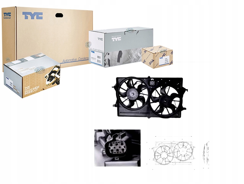 WENTYLATOR CHŁODNICY (Z OBUDOWĄ) FORD FOCUS FOCUS za 560.40PLN z Raba ...